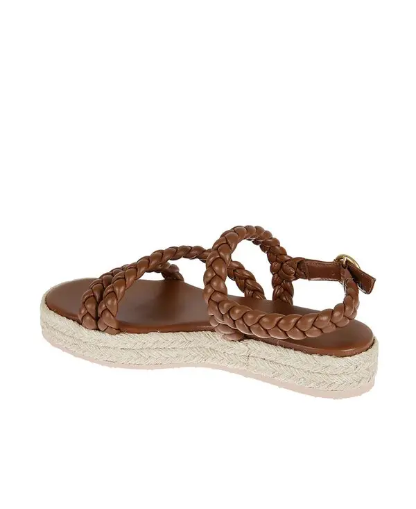 GIANVITO ROSSI Flat Sandals With Woven Upper And Straw Sole