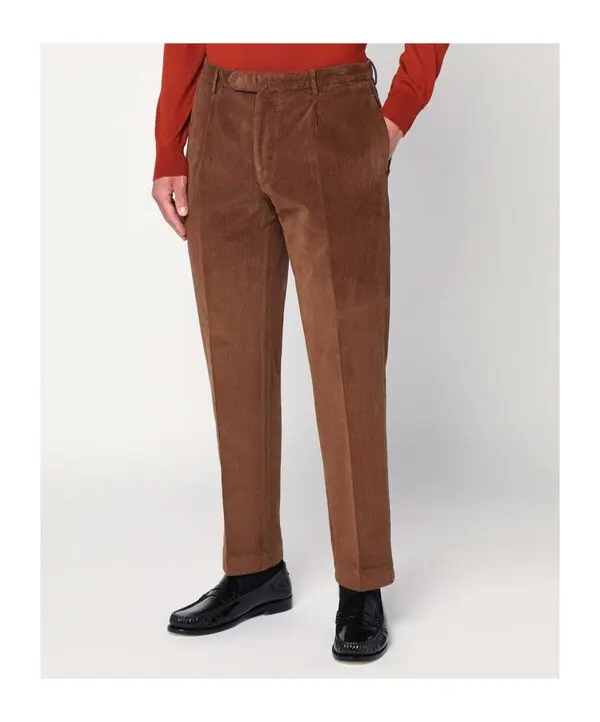 SANTANIELLO Corduroy Pleated Trousers