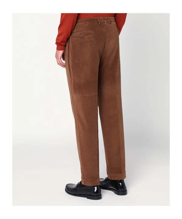 SANTANIELLO Corduroy Pleated Trousers