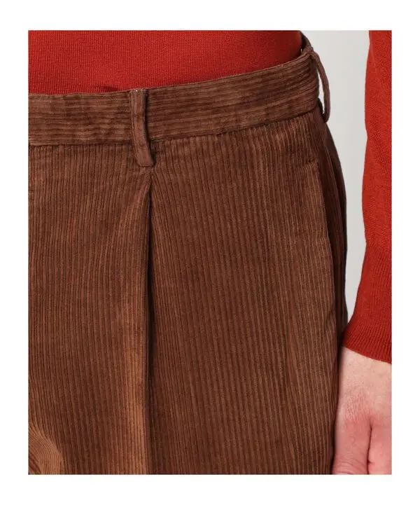 SANTANIELLO Corduroy Pleated Trousers