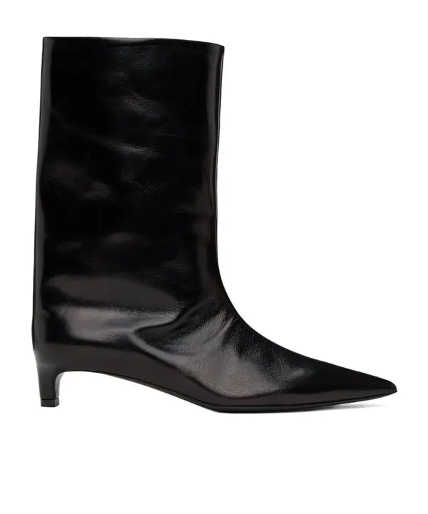 JIL SANDER Pointed Toe Slip-on Boots - Black