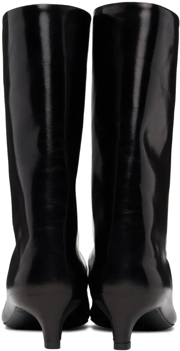 JIL SANDER Pointed Toe Slip-on Boots - Black