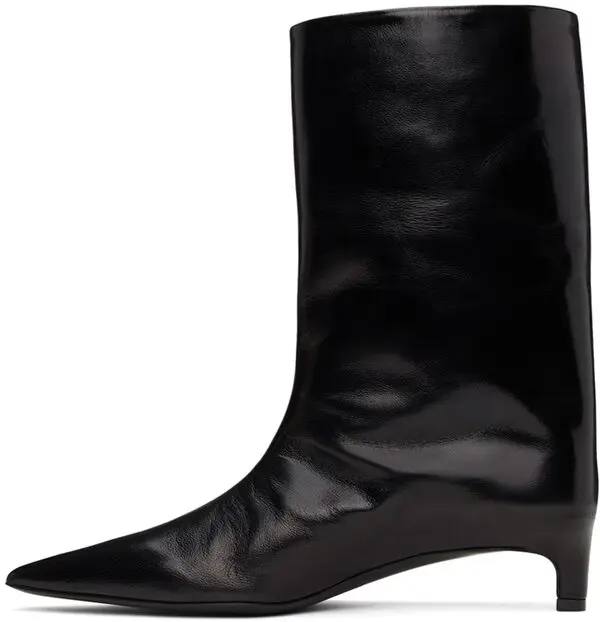 JIL SANDER Pointed Toe Slip-on Boots - Black