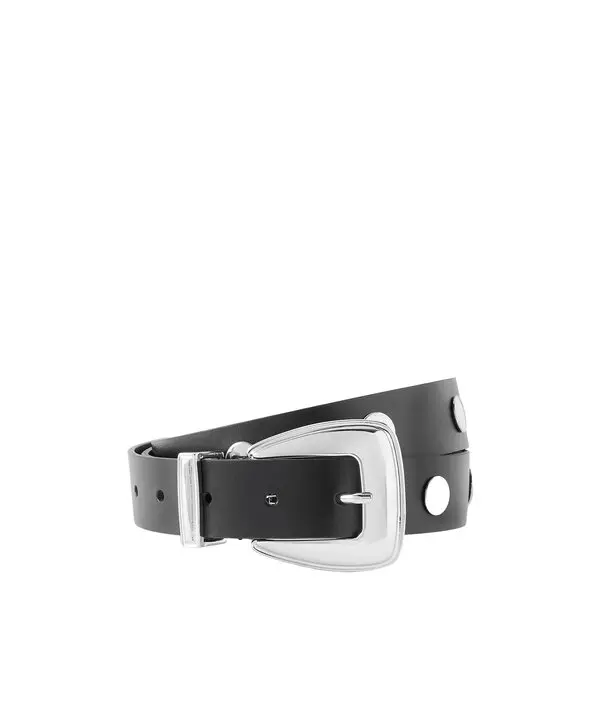 THE FRANKIE SHOP Perth Studded Leather Belt - Black