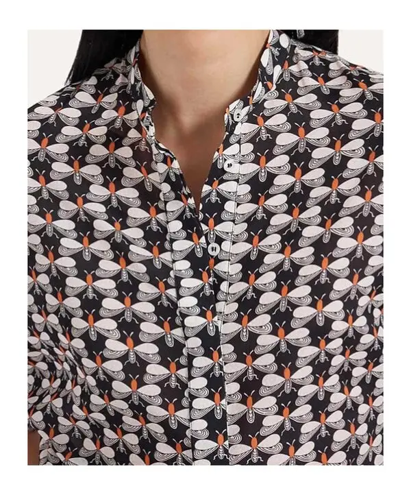 La DoubleJ Estelle Printed Short Sleeve Blouse - Gray