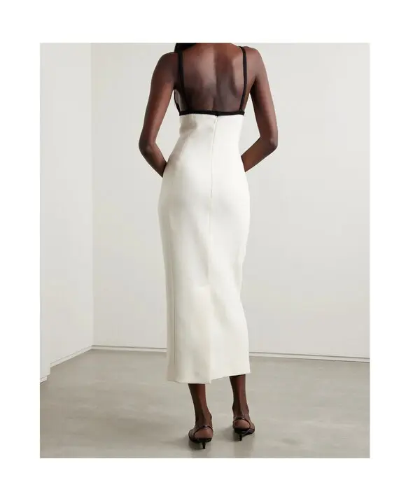 Gabriela Hearst Midi Dress With Crochet Trim