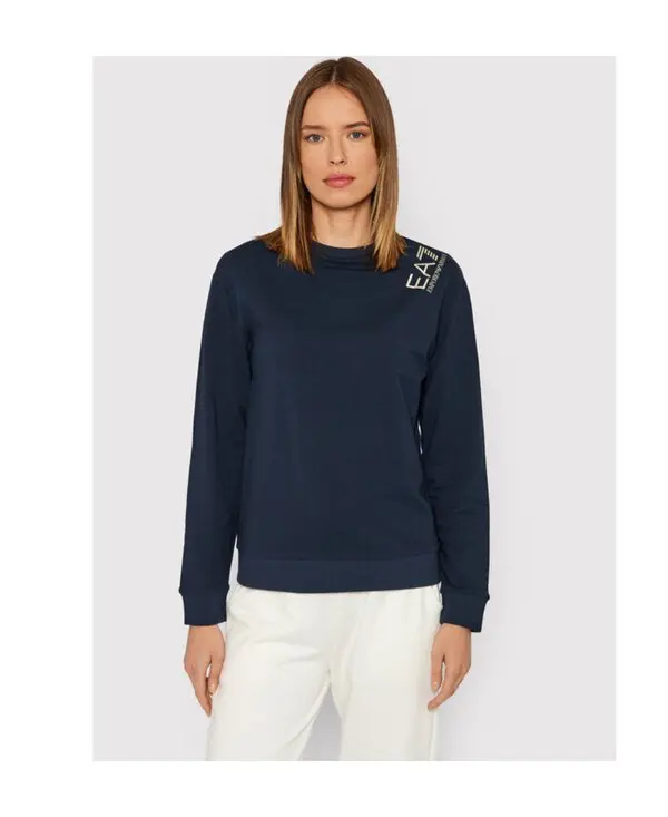 EA7 Logo Detail Crewneck Sweatshirt - Black
