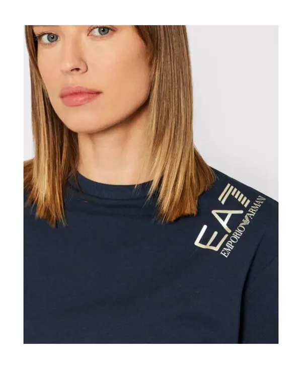EA7 Logo Detail Crewneck Sweatshirt - Black