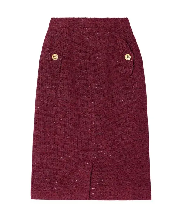 Alessandra Rich Sequin-embellished Tweed Skirt