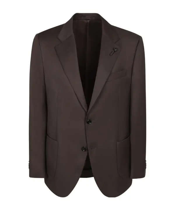 LARDINI Notch Lapel Single-breasted Jacket - Black
