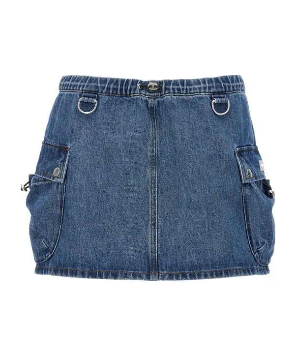Coperni Drawstring Waist Denim Mini Skirt