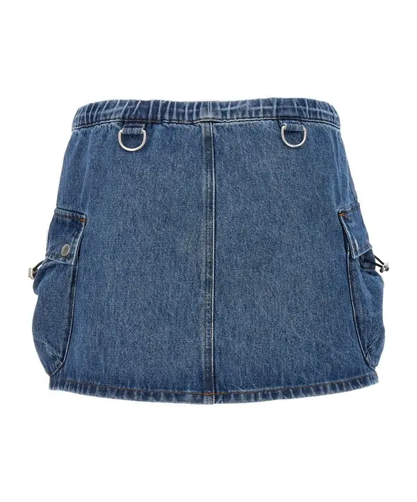 Coperni Drawstring Waist Denim Mini Skirt