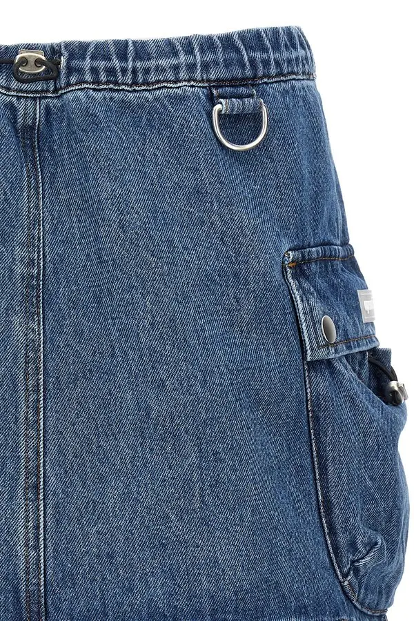 Coperni Drawstring Waist Denim Mini Skirt