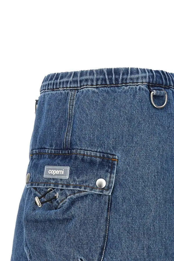 Coperni Drawstring Waist Denim Mini Skirt