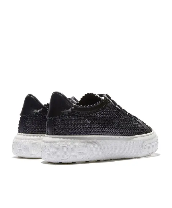 Casadei Off Road Woven Low-top Sneakers - Black
