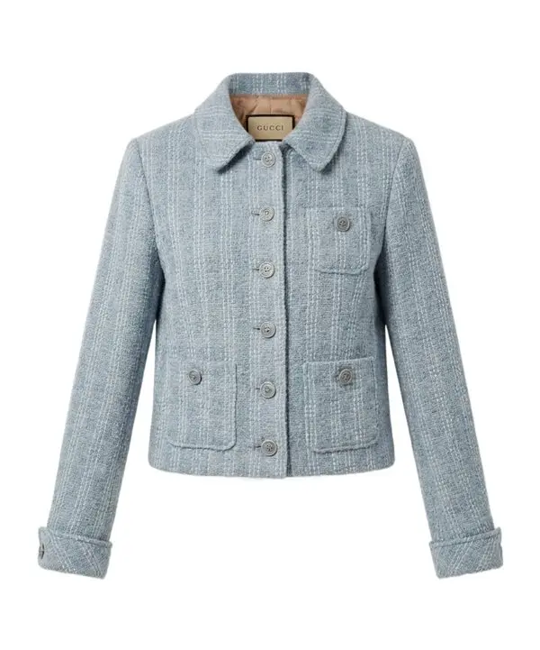 Gucci Tweed Button-up Blazer