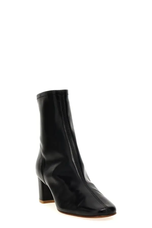 By Far Square Toe Block Heel Ankle Boots