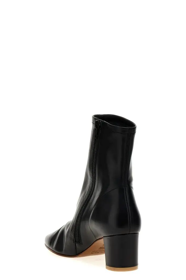 By Far Square Toe Block Heel Ankle Boots