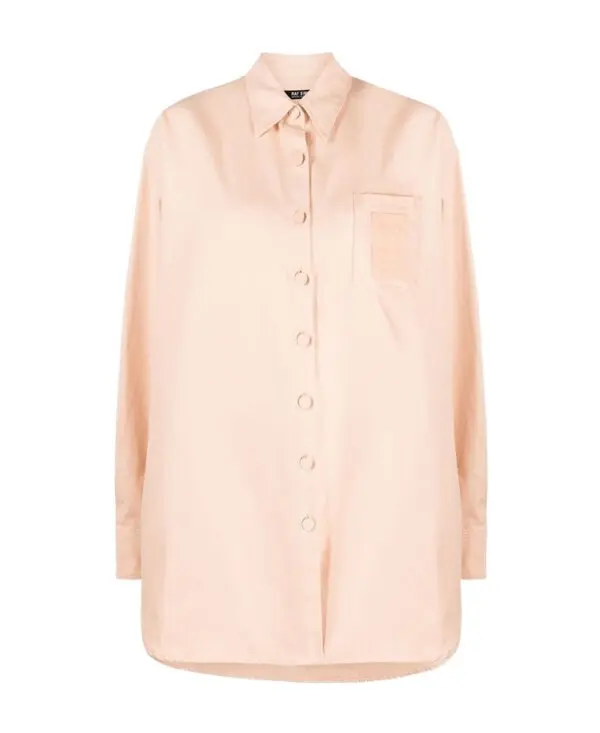 Raf Simons Oversized Logo Patch Denim Shirt - Nude