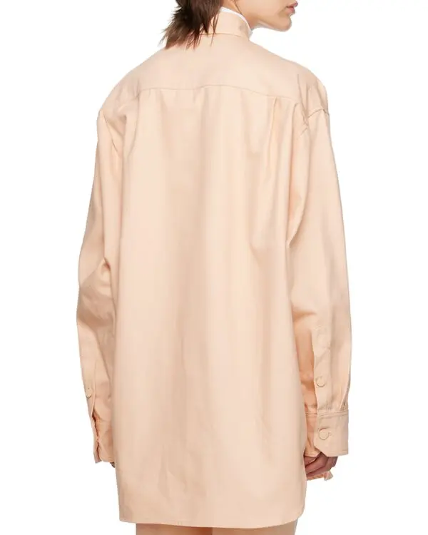 Raf Simons Oversized Logo Patch Denim Shirt - Nude