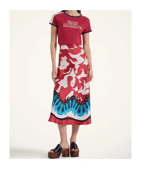 La DoubleJ Lungomare Printed Knee-length Skirt