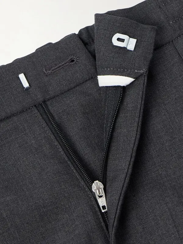 Officine Générale Drew Tapered Pleated Wool Trousers - Gray