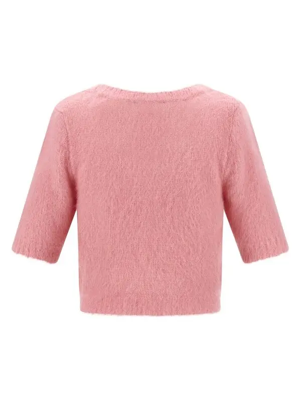 Alessandra Rich Embroidered Rose Knit Jumper