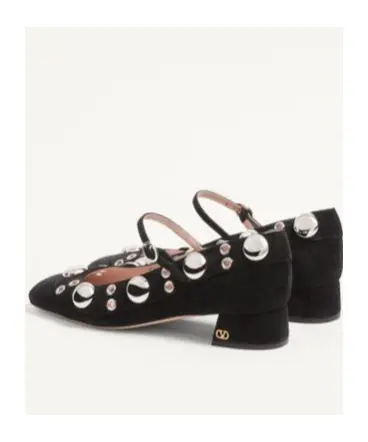 Valentino Garavani Vlogo Signature Embellished Mary Jane Pumps - Black