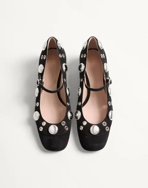 Valentino Garavani Vlogo Signature Embellished Mary Jane Pumps - Black