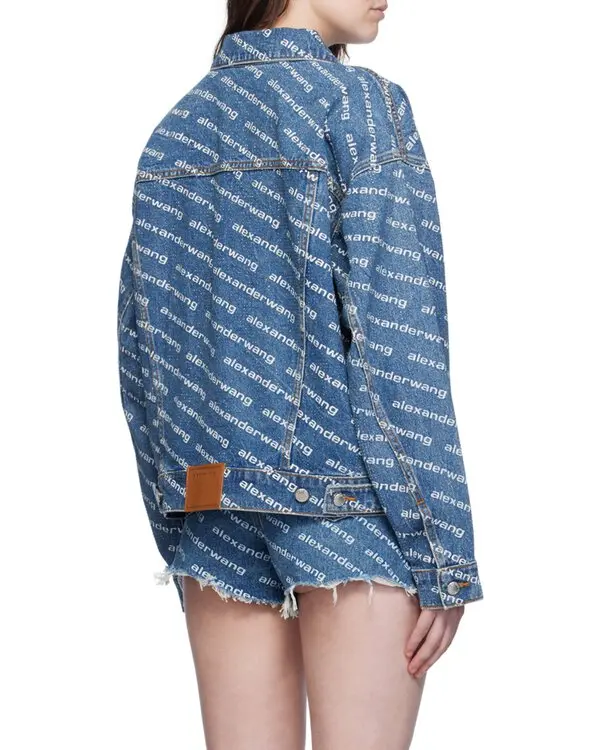 Alexander Wang Embellished Logo Denim Jacket