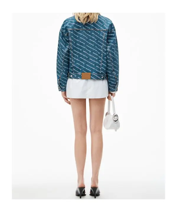 Alexander Wang Embellished Logo Denim Jacket