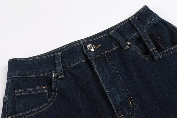 LIUREGALI Button Zipper Jeans