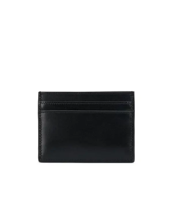 Saint Laurent Cassandre Logo Plaque Cardholder - Black