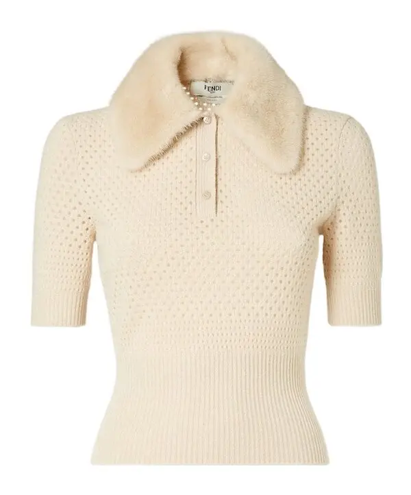 Fendi Wool And Cashmere Polo Shirt