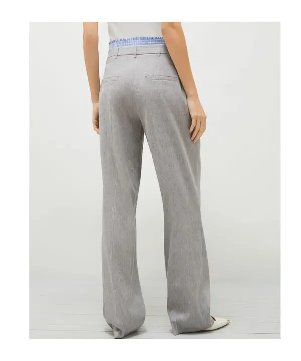 Marella Stretch Linen-blend Trousers With Belted Detail