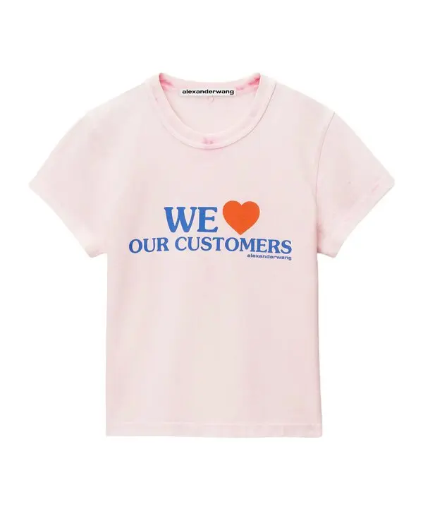 Alexander Wang We Love Our Customers' Shrunken T-shirt - Pink