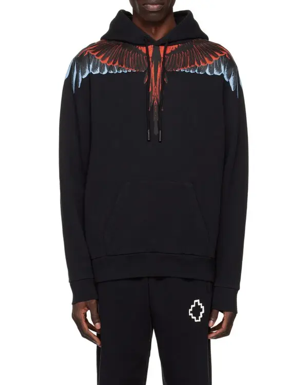 MARCELO BURLON COUNTY OF MILAN Wing Print Drawstring Hoodie
