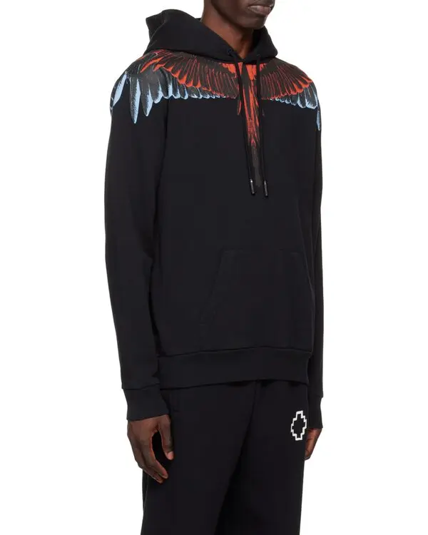 MARCELO BURLON COUNTY OF MILAN Wing Print Drawstring Hoodie