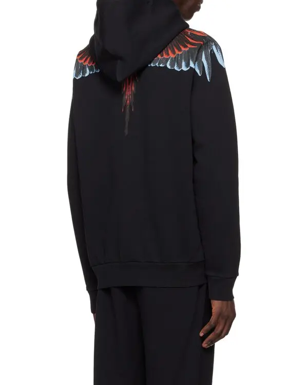 MARCELO BURLON COUNTY OF MILAN Wing Print Drawstring Hoodie