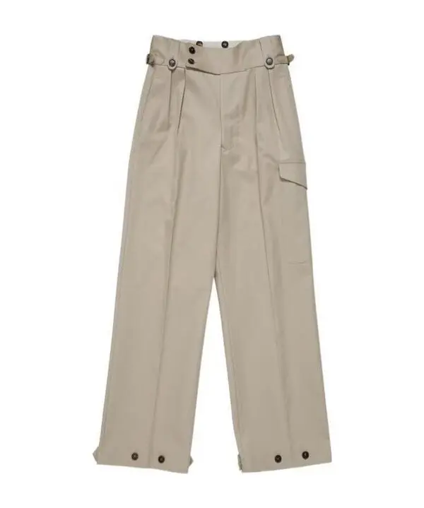 MAISON MARGIELA Buttoned Wide Leg Trousers - Nude