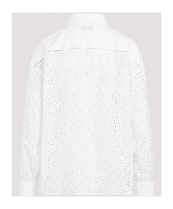 Kenzo Broderie Anglaise Panelled Buttoned Shirt