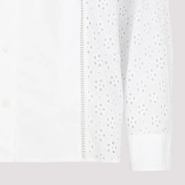 Kenzo Broderie Anglaise Panelled Buttoned Shirt