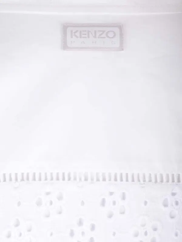 Kenzo Broderie Anglaise Panelled Buttoned Shirt