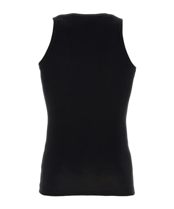 Versace Logo-embroidered Ribbed Tank Top - No
