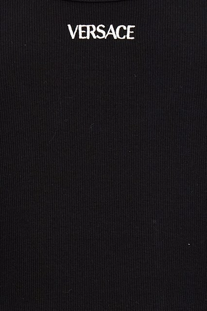 Versace Logo-embroidered Ribbed Tank Top - No