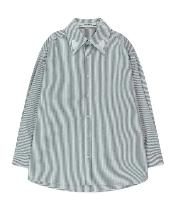 KIMHEKIM Striped Shirt With Embellished Collar