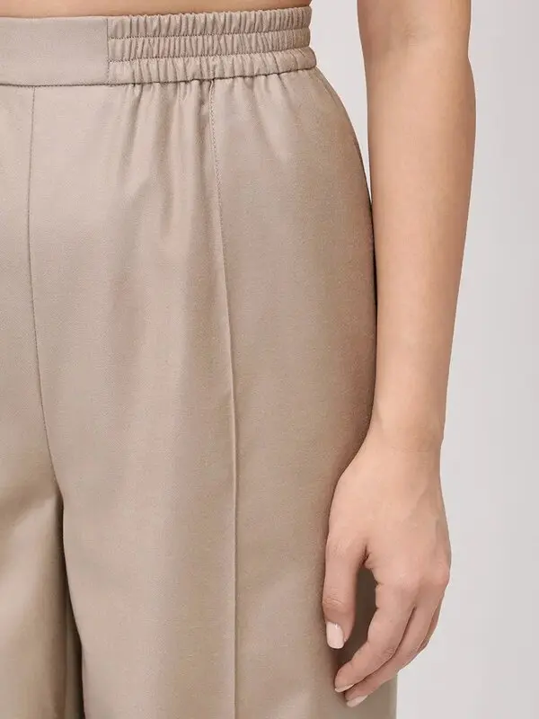 YVES SALOMON Elastic Waist Wide Leg Trousers