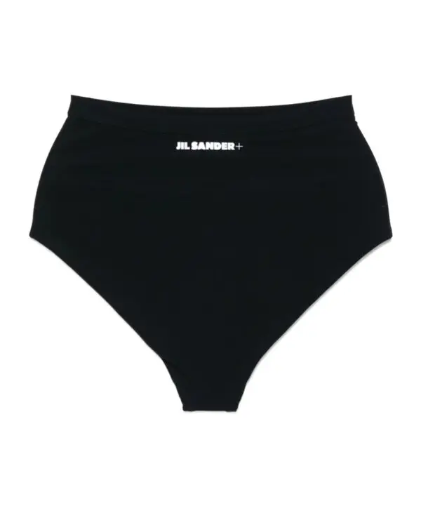 JIL SANDER Logo Print Bikini Bottoms - Black
