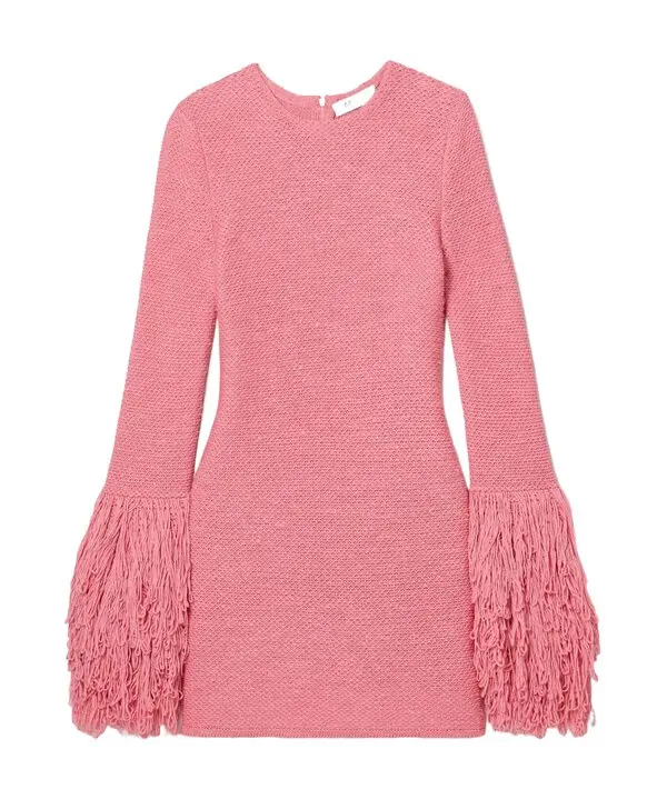 Gabriela Hearst Long Sleeve Tasseled Mini Dress