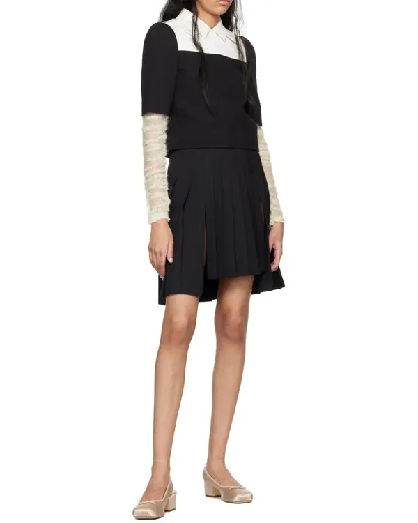 SHUSHU/TONG Knife-pleated Skirt With Bow Detail